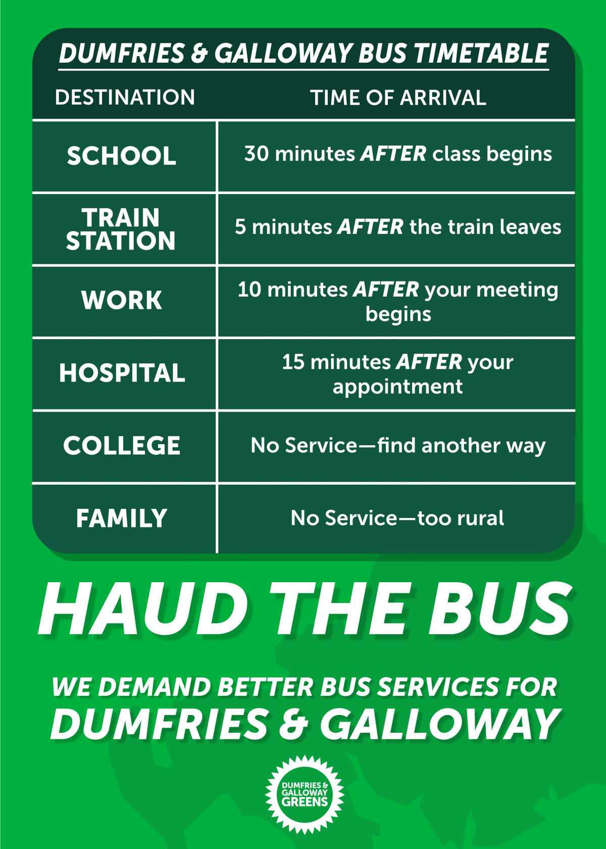 Haud The Bus - Demand Better Buses